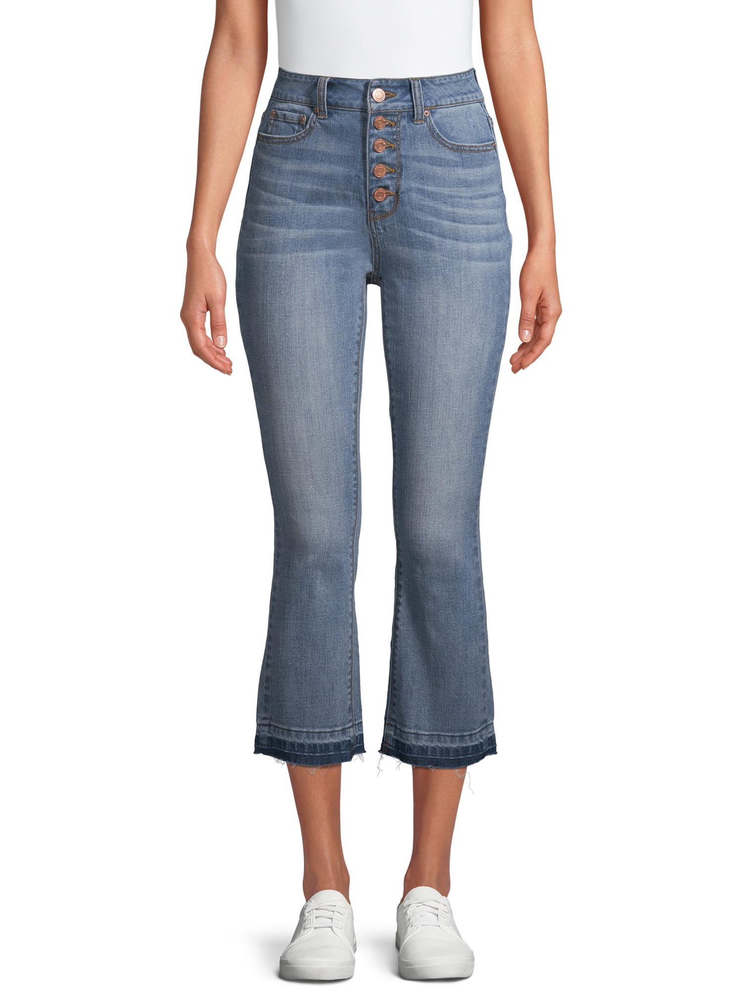 Time and Tru Women’s High Rise Bootcut Capri Jeans - Walmart.com