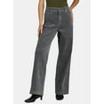 Time and Tru Women’s High Rise Corduroy Wide Leg Pants, Available in 28" and 30" Inseams, Sizes ...