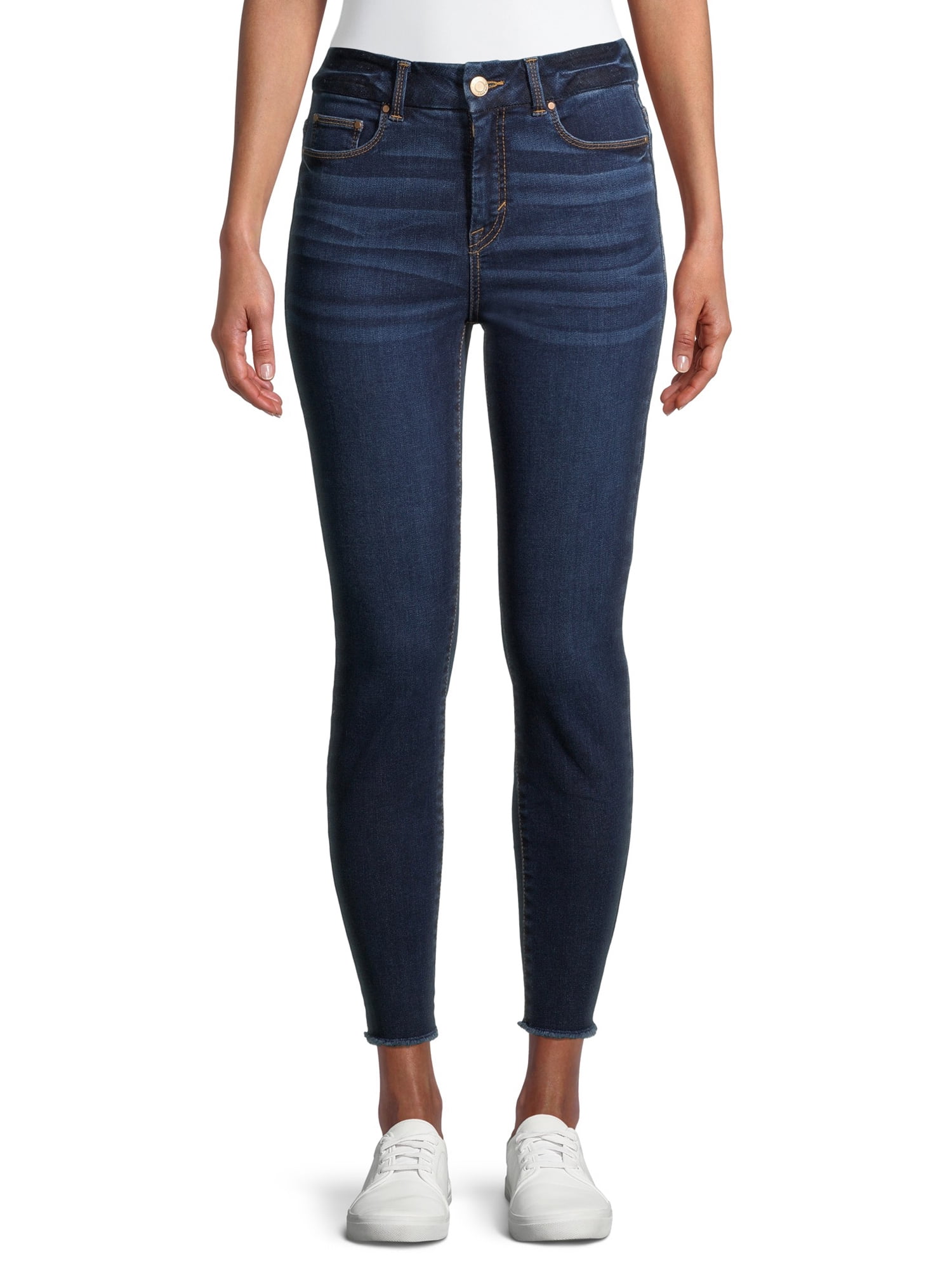 Time and Tru Women's High Rise Cropped Skinny Jeans - Walmart.com