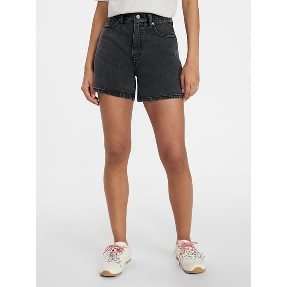 Time and Tru Women's High Rise Denim Shorts, 5" Inseam, Sizes 0-20 ...