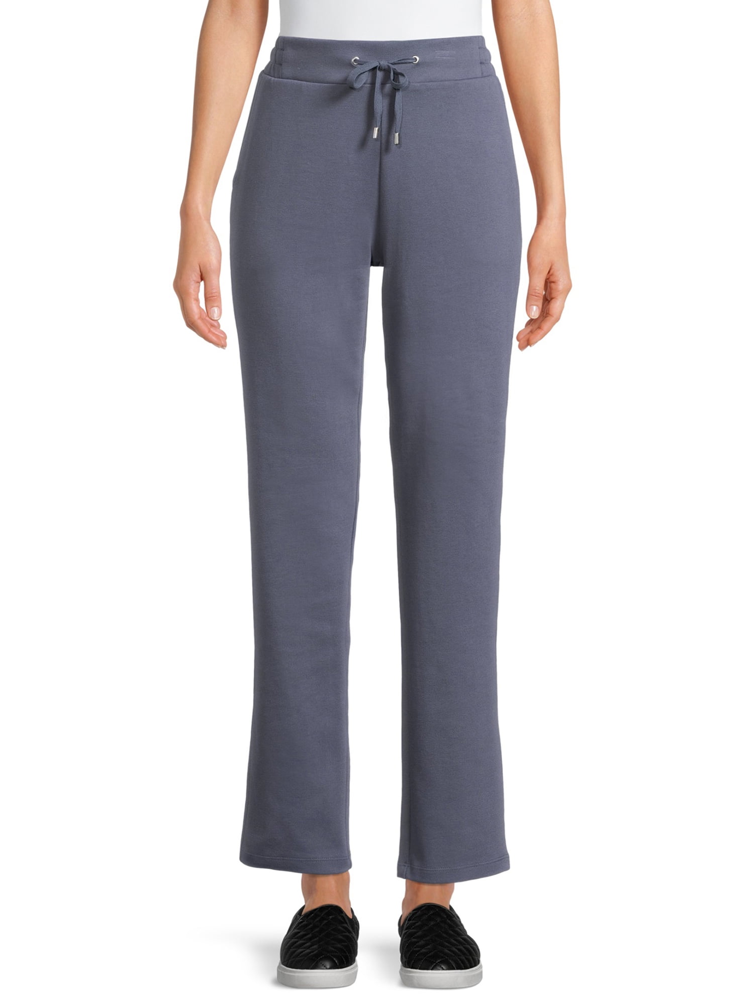 Time and Tru Women's High Rise Drawstring Waist 30" inseam Knit Pants ...