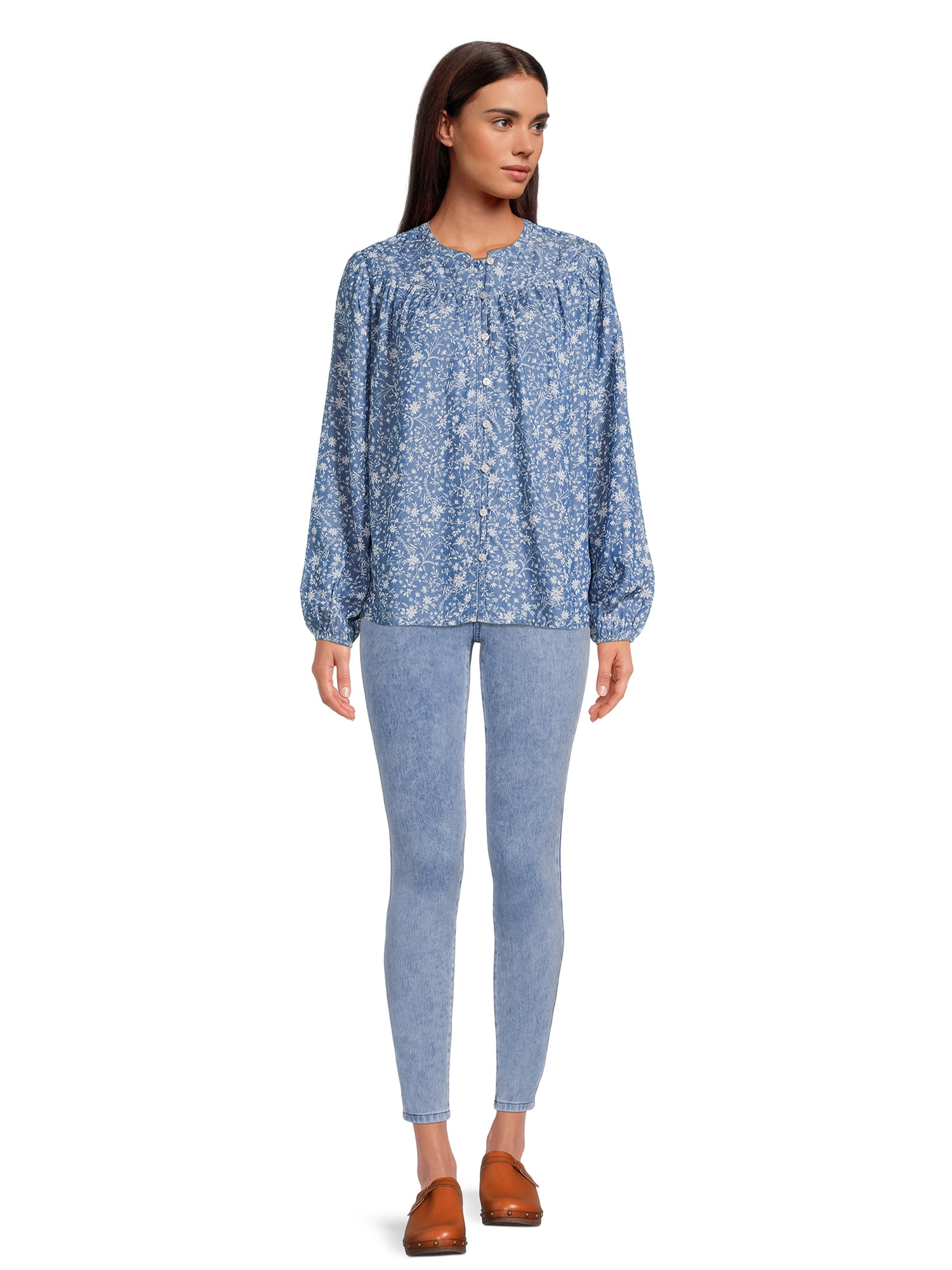 Time and Tru Women's High Rise Jeggings 29-Inch Inseam Skinny Pull-On ...