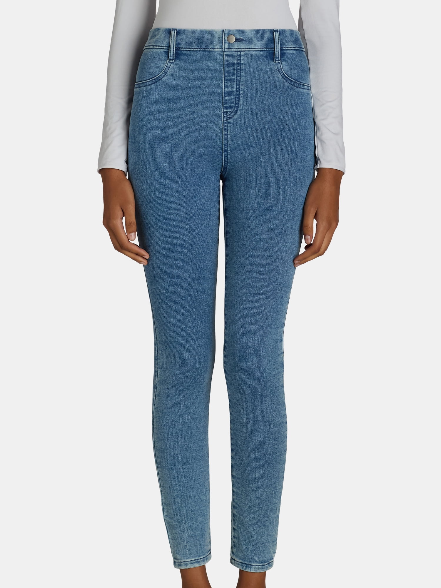 Time and Tru Women's High Rise Jeggings, 29-inch Inseam, Skinny Fit ...