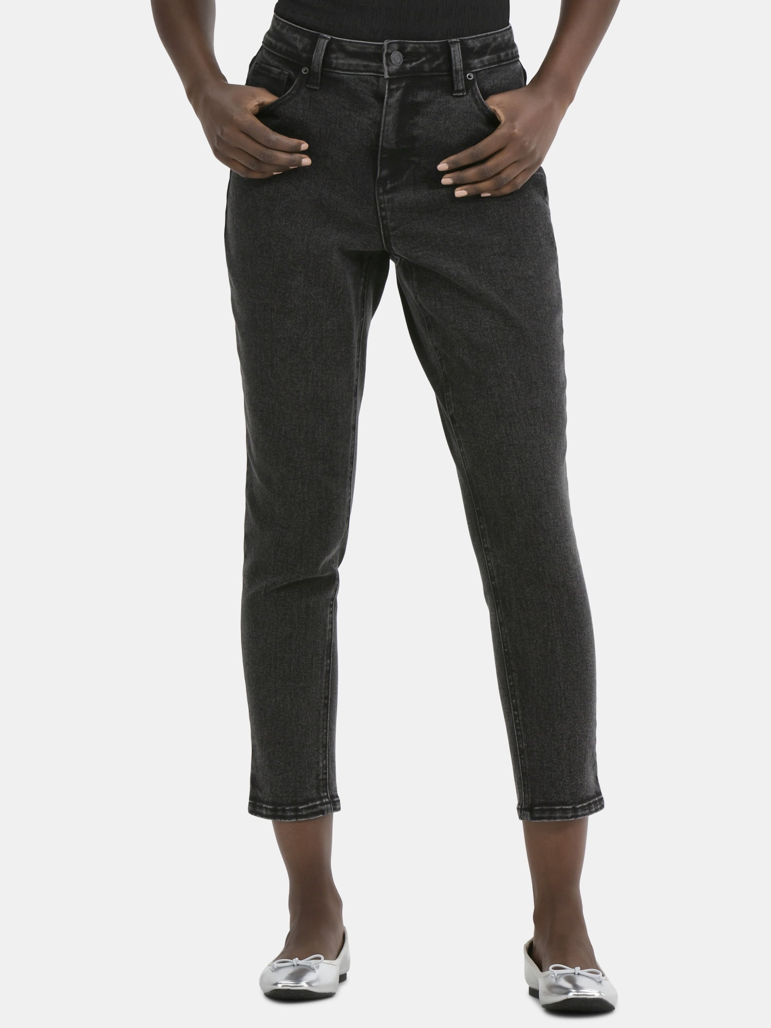 Time and Tru Women's High Rise Mom Jeans, 27" Inseam, Sizes 0-20 ...