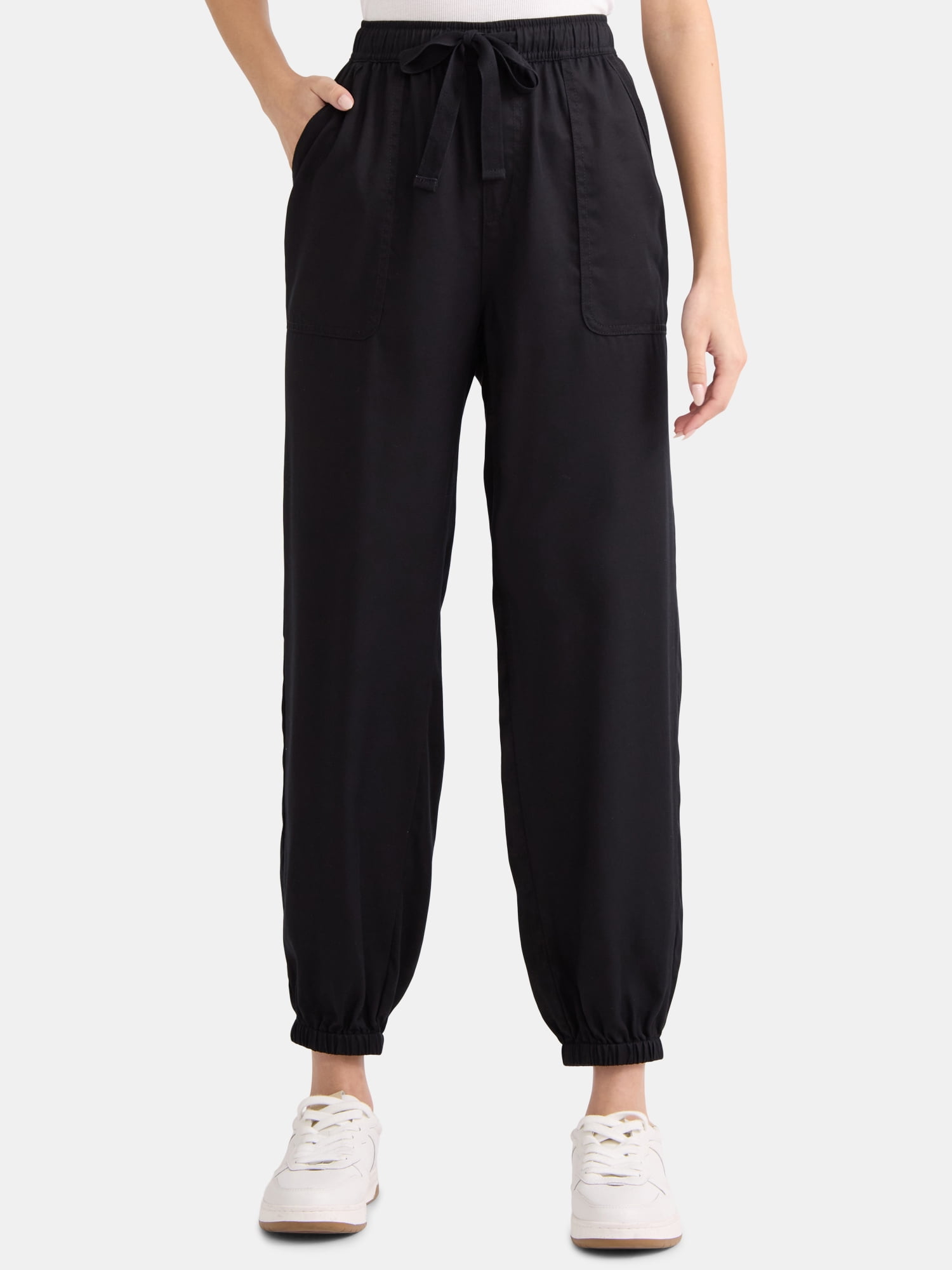 Time and Tru High Rise Parachute Joggers - women's Loungewear - Walmart.com