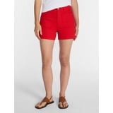 Time and Tru Women's High Rise Patch Pocket Denim Shorts, 4" Inseam ...