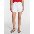 Time and Tru Women's High Rise Patch Pocket Denim Shorts, 4" Inseam ...