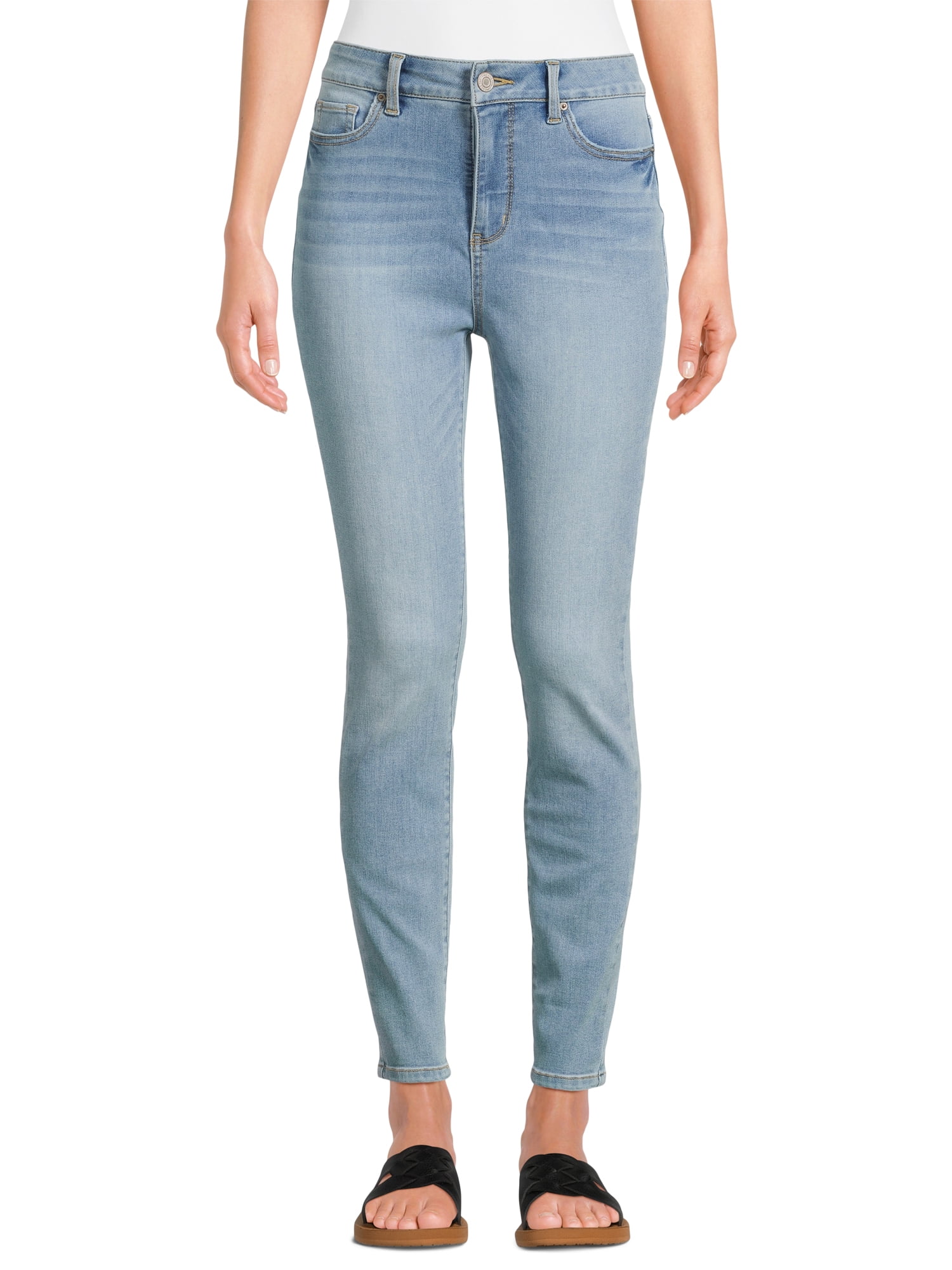 Time and Tru Women's High Rise Skinny Jeans, 29” Inseam Regular, Sizes ...