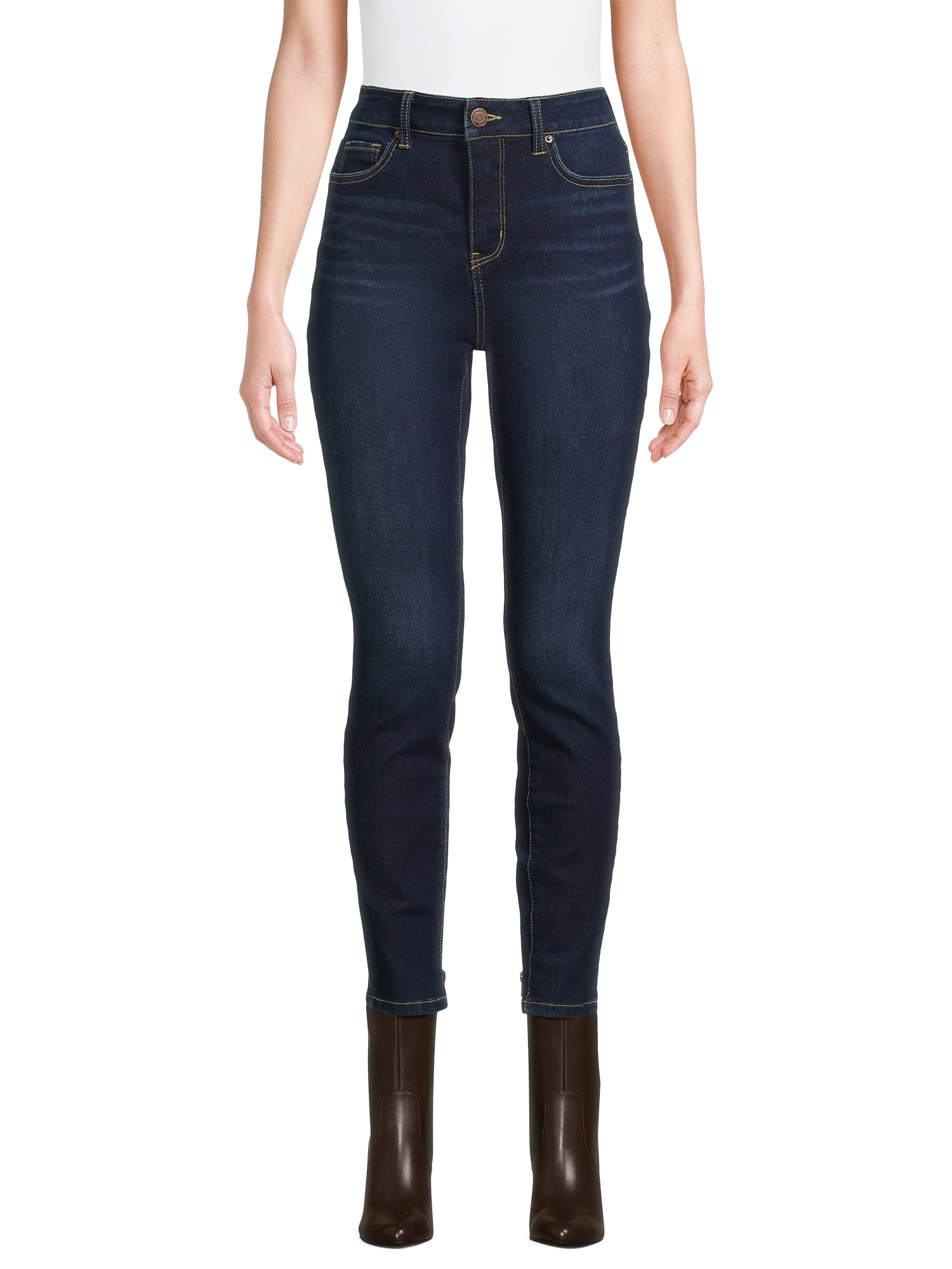 Time and Tru Women's High Rise Skinny Jeans, 27", 29” Inseams, Sizes 2 ...