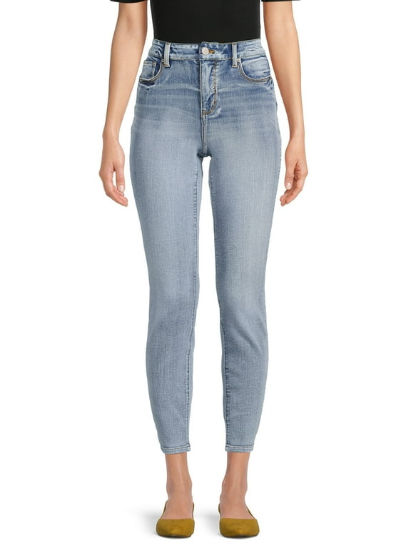 Time and Tru Women’s Mid Rise Straight Leg Jeans, 30" and 28" Inseams ...