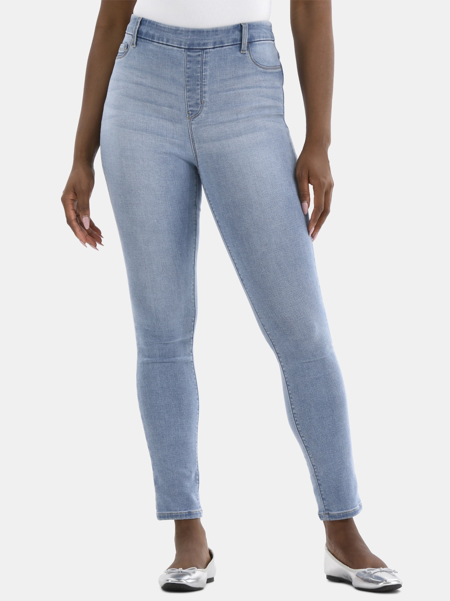 Time and Tru Women's High Rise Skinny Leg Denim Jegging, 28.5" Inseam ...