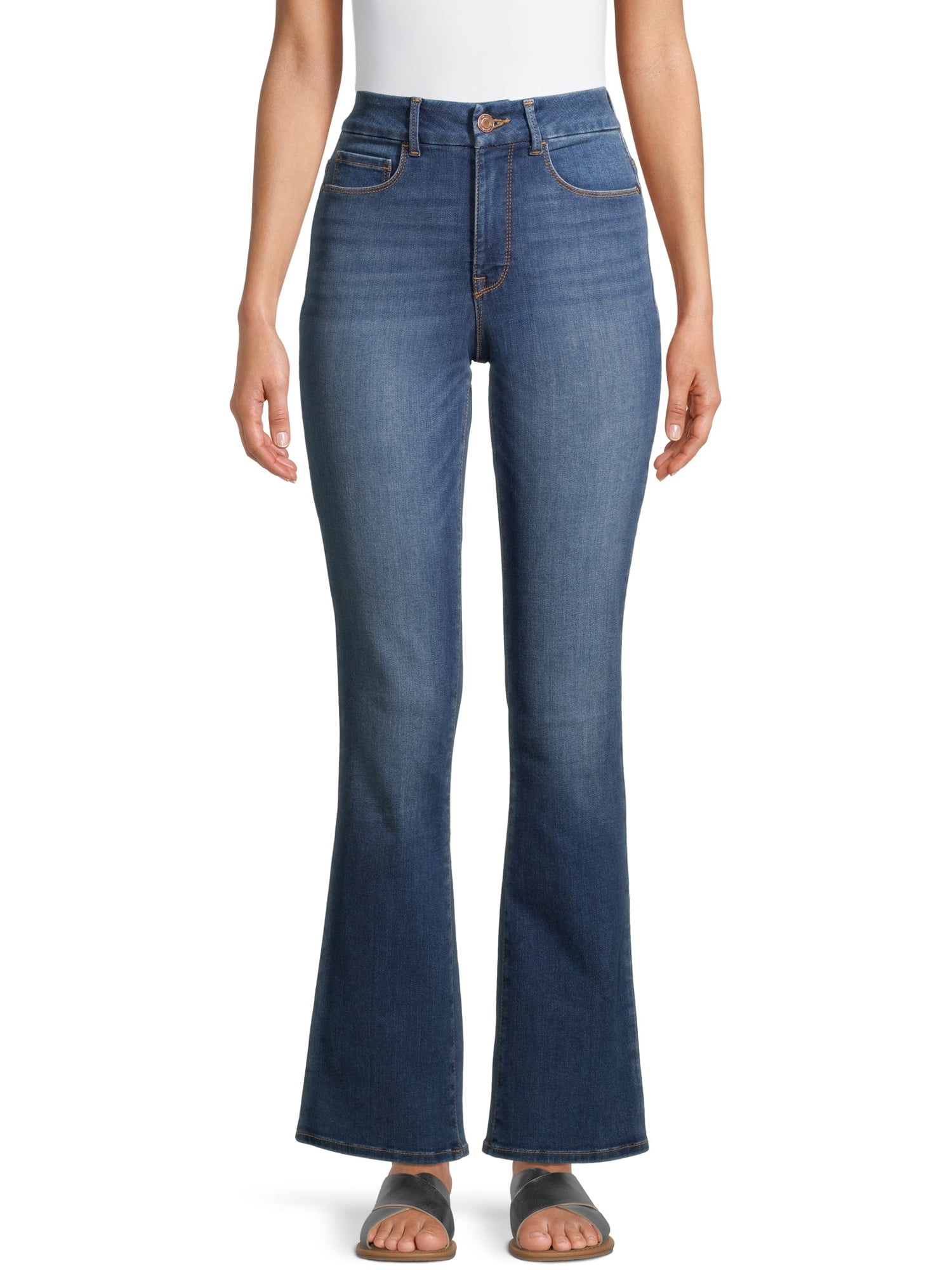Time and Tru Women's High Rise Slim Bootcut Jeans - Walmart.com