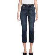Time and Tru Women's High Rise Wide Leg Utility Crop Jeans - Walmart.com