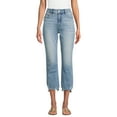 Time and Tru Women's High Rise Straight Jeans, 27.5” Inseam, Sizes 4-20 ...