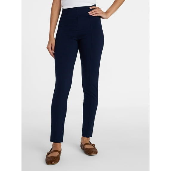Time and Tru Women's High Rise Straight Leg Cuffed Jeans, 26.5" Inseam ...