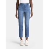 Time and Tru Women's High Rise Straight Leg Denim Jegging, 27.5" Inseam ...