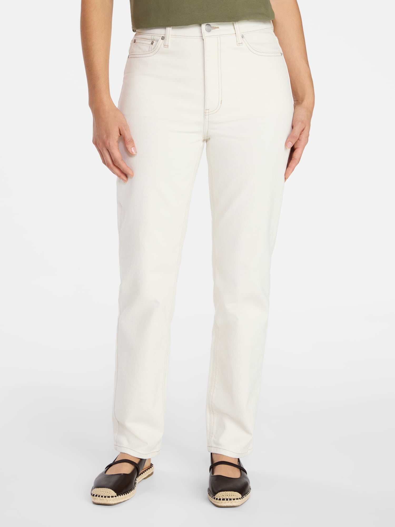 Time and Tru Women's High Rise Straight Leg Jeans, 30" Inseam Regular ...