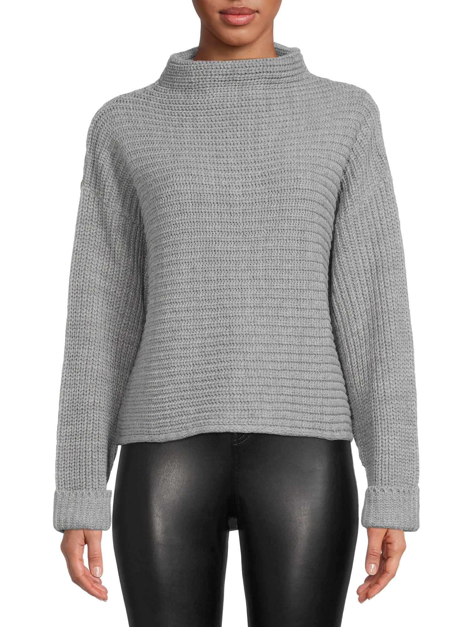 Time and Tru Women's Horizontal Shaker Knit Sweater - Walmart.com