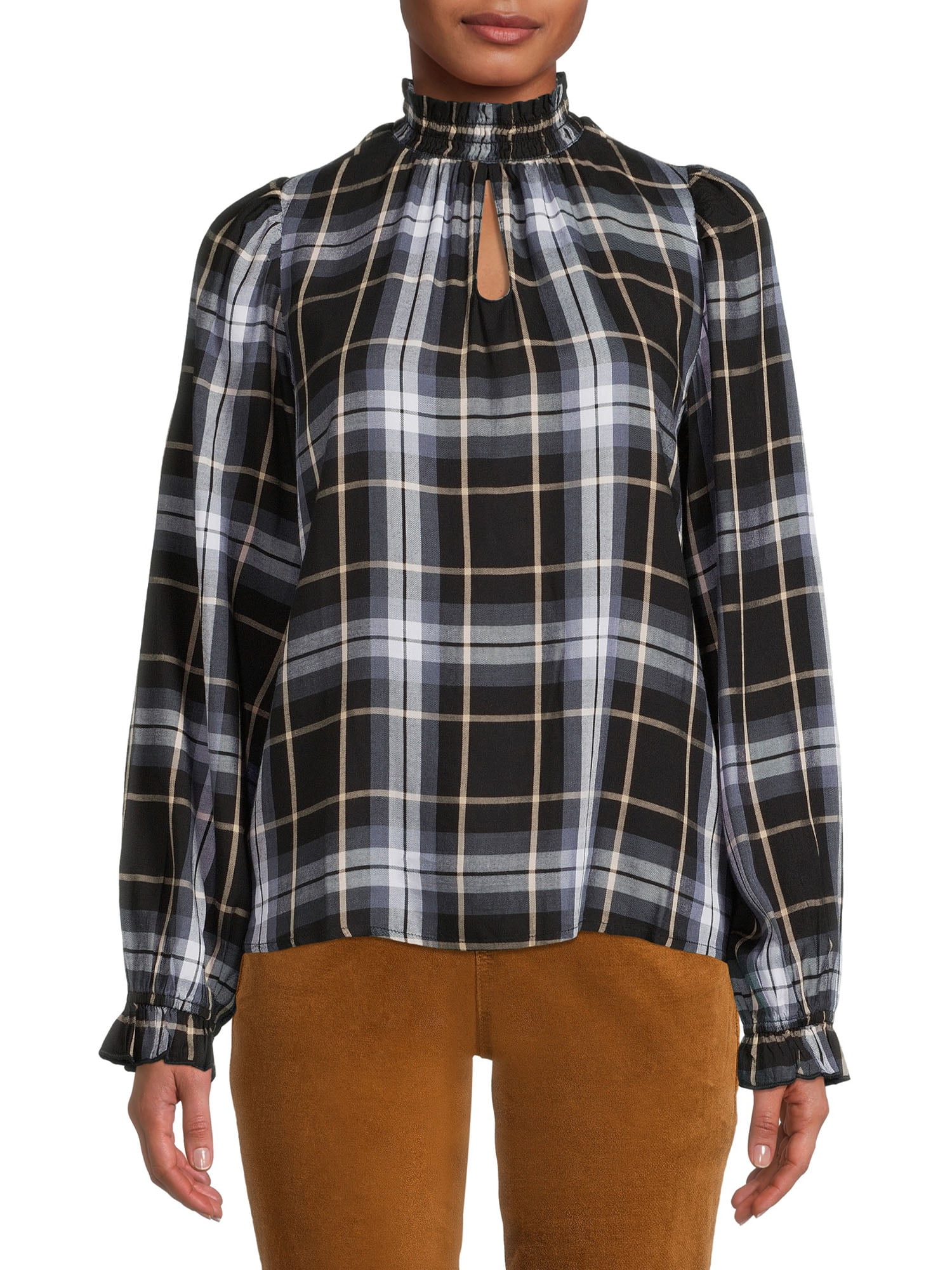 Time and Tru Women's Keyhole Blouse - Walmart.com