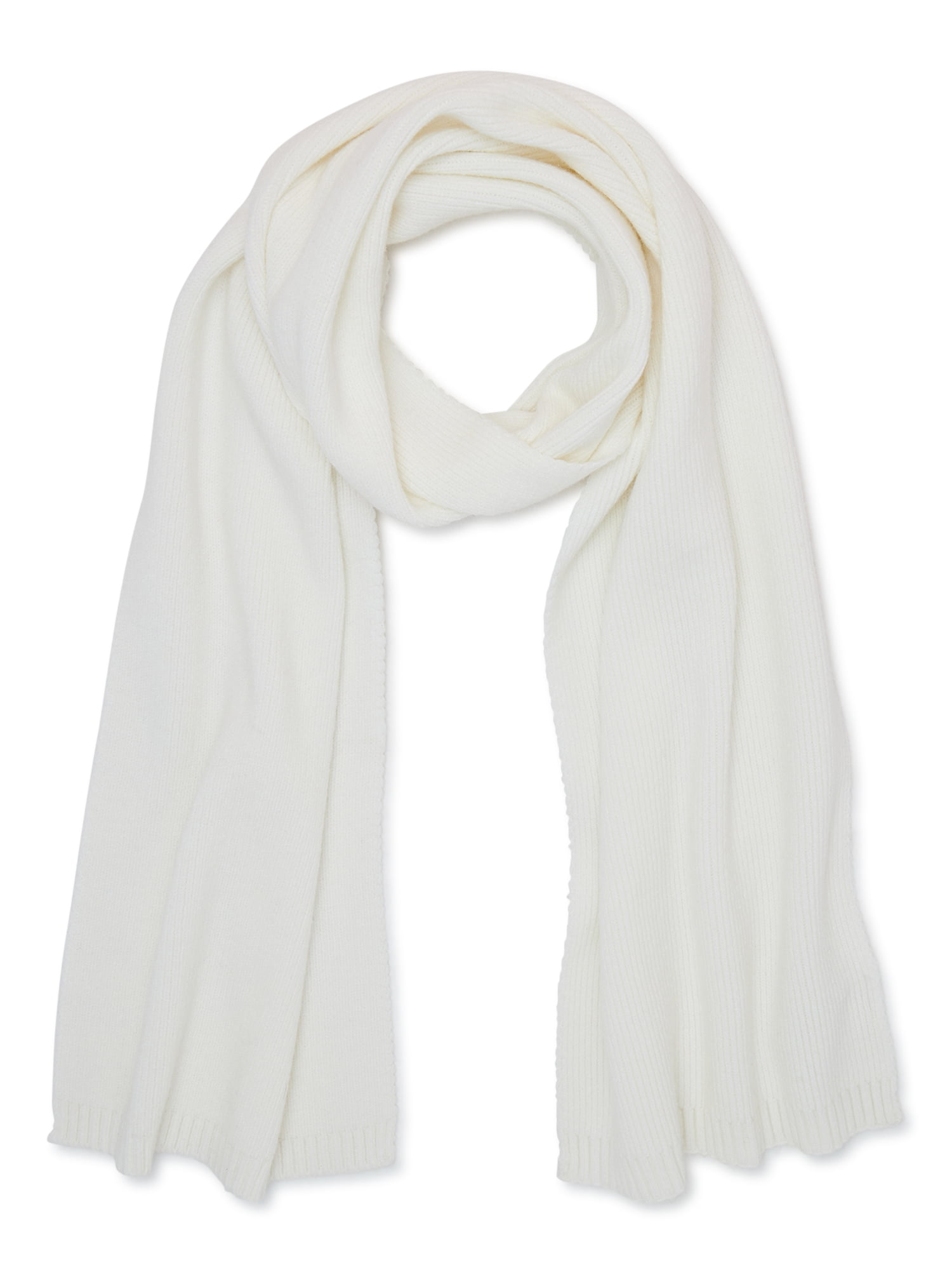 Time and Tru Women's Knit Scarf with Ribbed Trim - Walmart.com