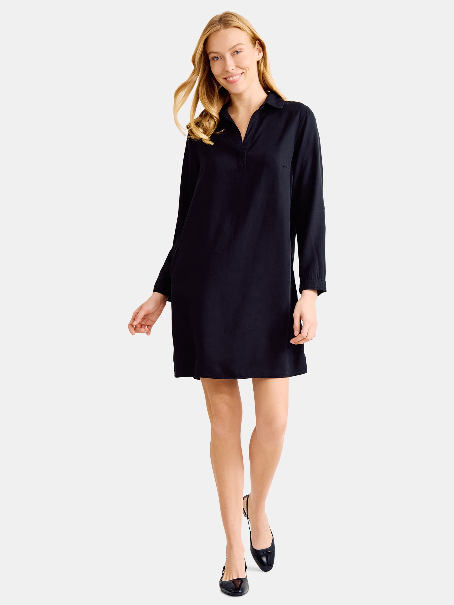 Time and Tru Women's Knit Shirtdress, Sizes XS-XXXL - Walmart.com