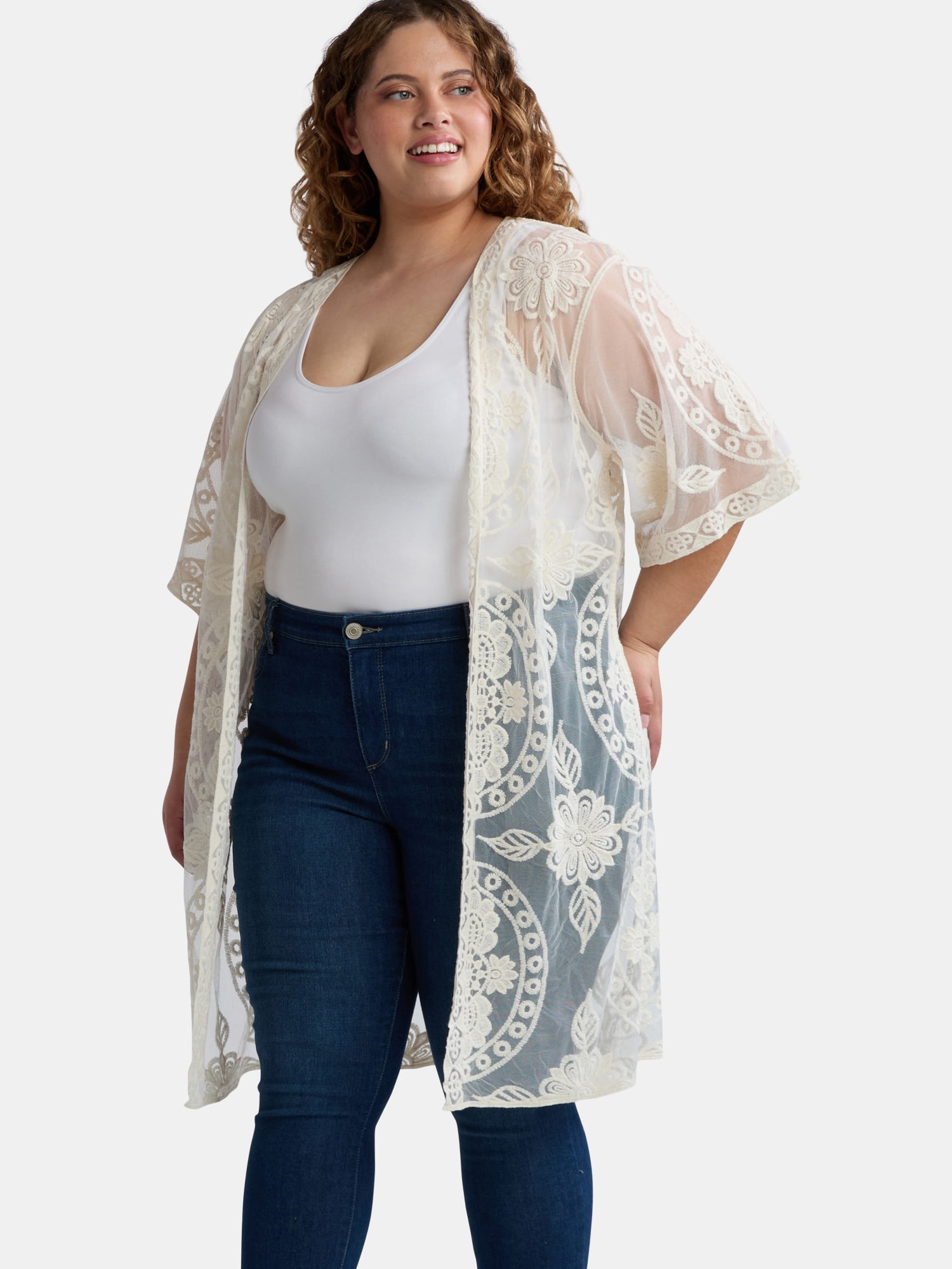 Time and Tru Women's Lace Coverup, Sizes S-3XL - Walmart.com