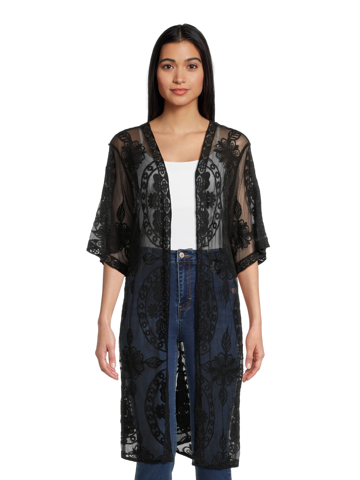 Time and Tru Women's Lace Layering Piece, S/M, Black Soot - Walmart.com