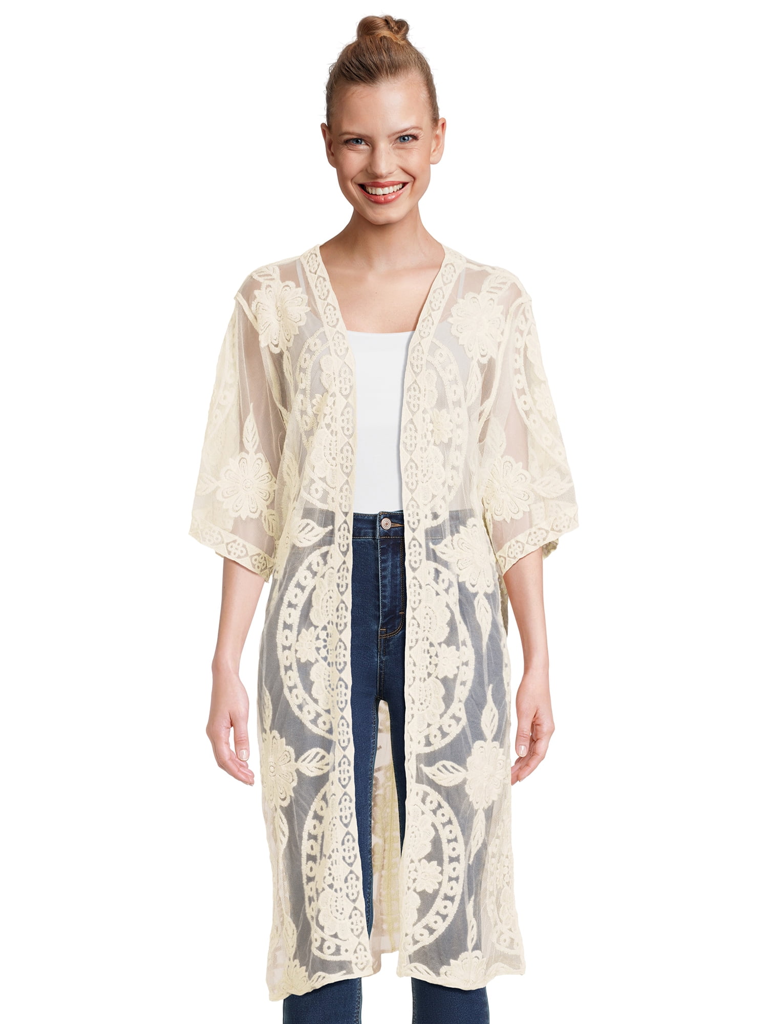 Time and Tru Lace Layering - Medallion Lace Top - Walmart.com