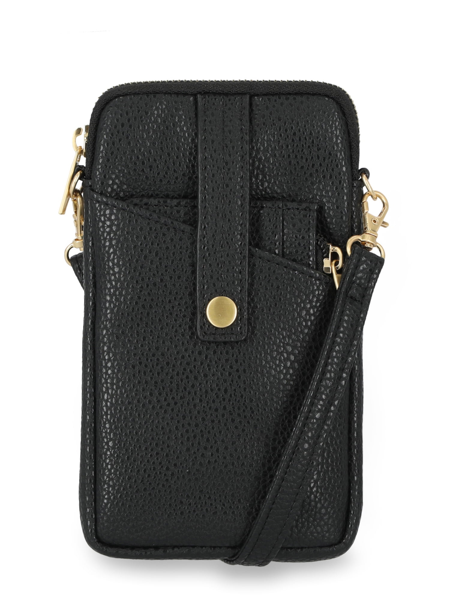 Time and Tru Women's Lanie Phone Wallet Solid Black with Removable Coin ...