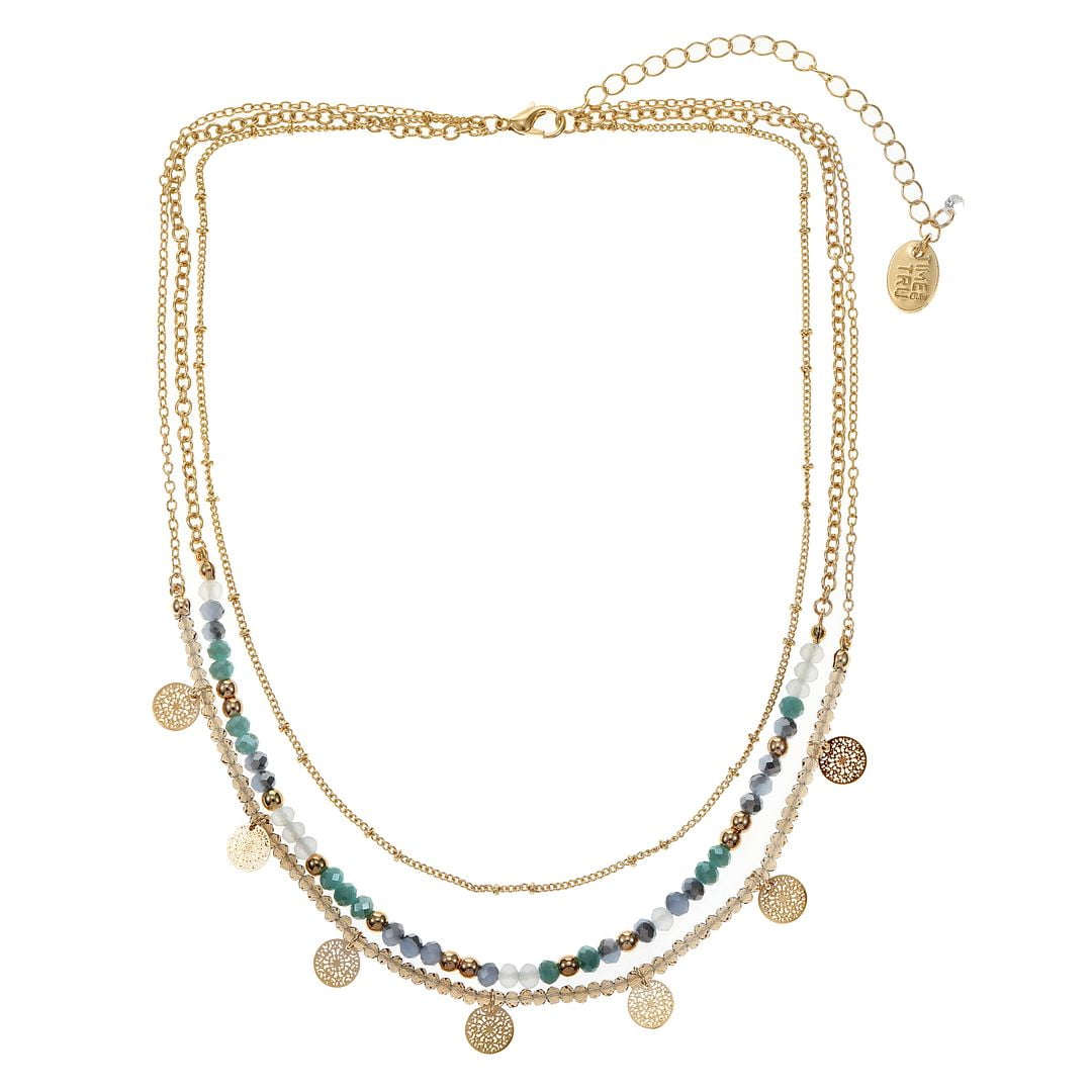 Time and Tru Women's Layered Beaded Necklace, 1 Piece - Walmart.com