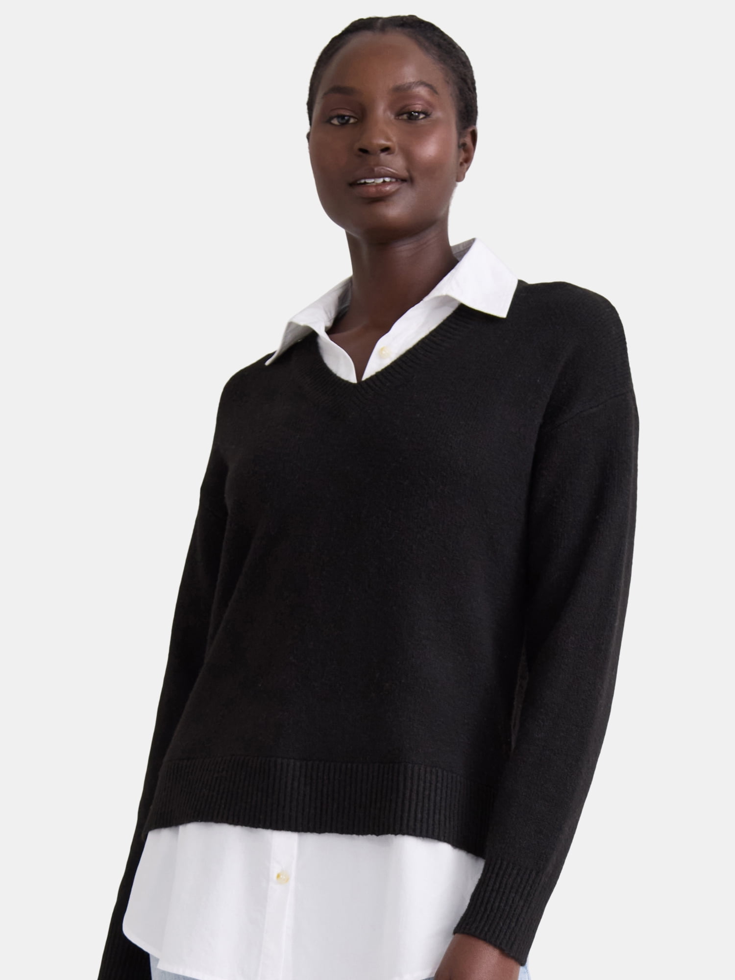 Time and Tru women's Layered Look Sweater - Design - Walmart.com