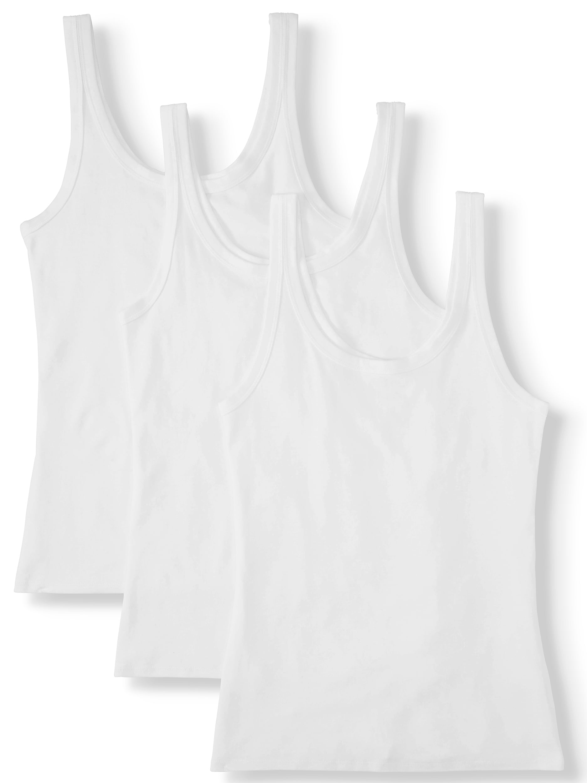 Time and Tru Women's 3-Pack Tank Tops, Cotton Modal Blend, Layering ...