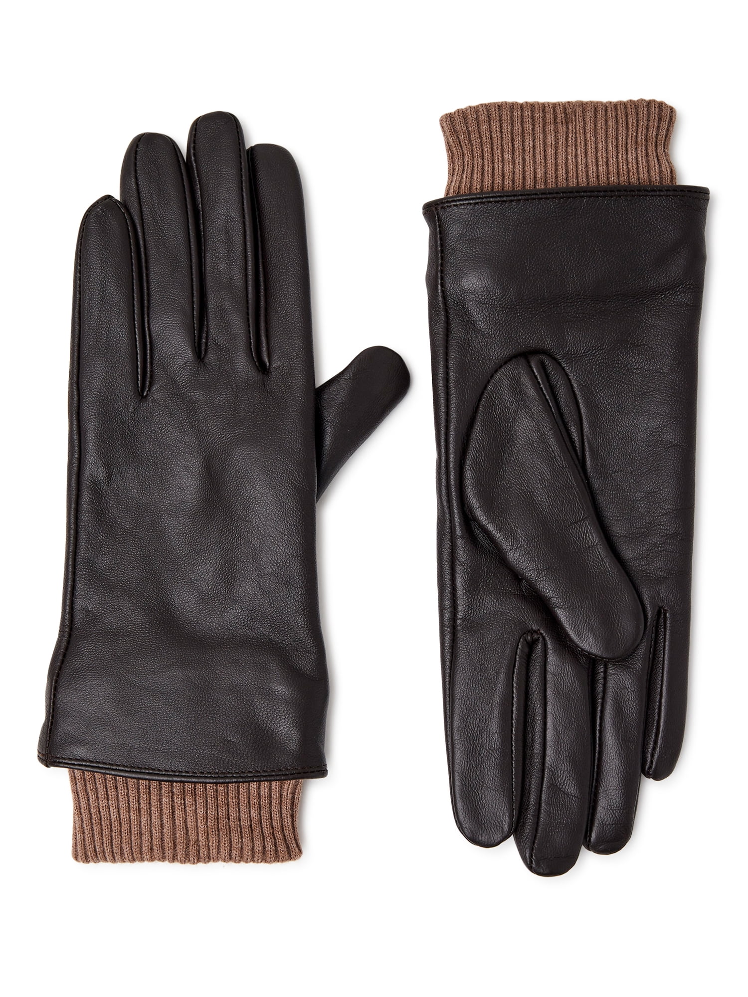 Time and Tru Women's Leather Gloves - Walmart.com