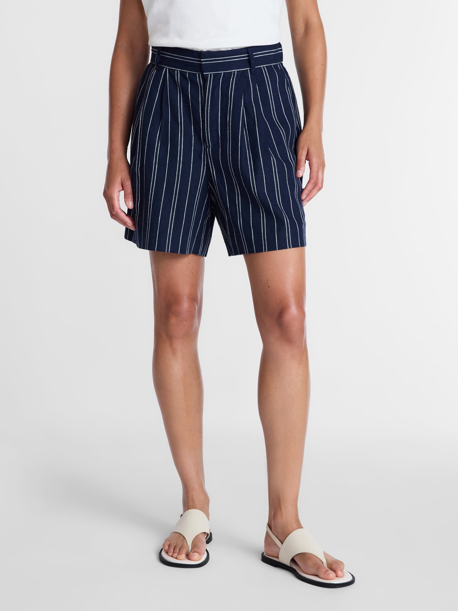Time and Tru Women's Linen Blend Shorts, 5" Inseam, Sizes XS-XXXL ...