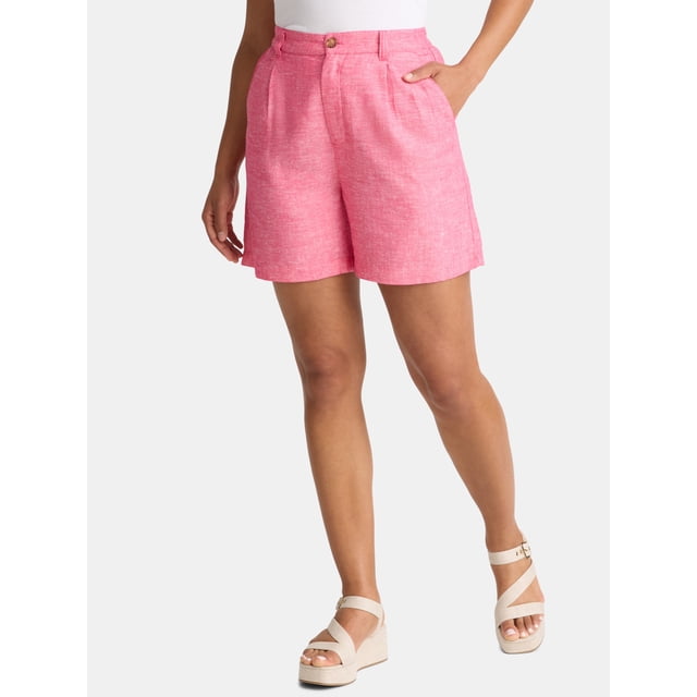 Time and Tru Linen Blend Shorts - Stylish - XS-XXXL Sizes - Walmart.com