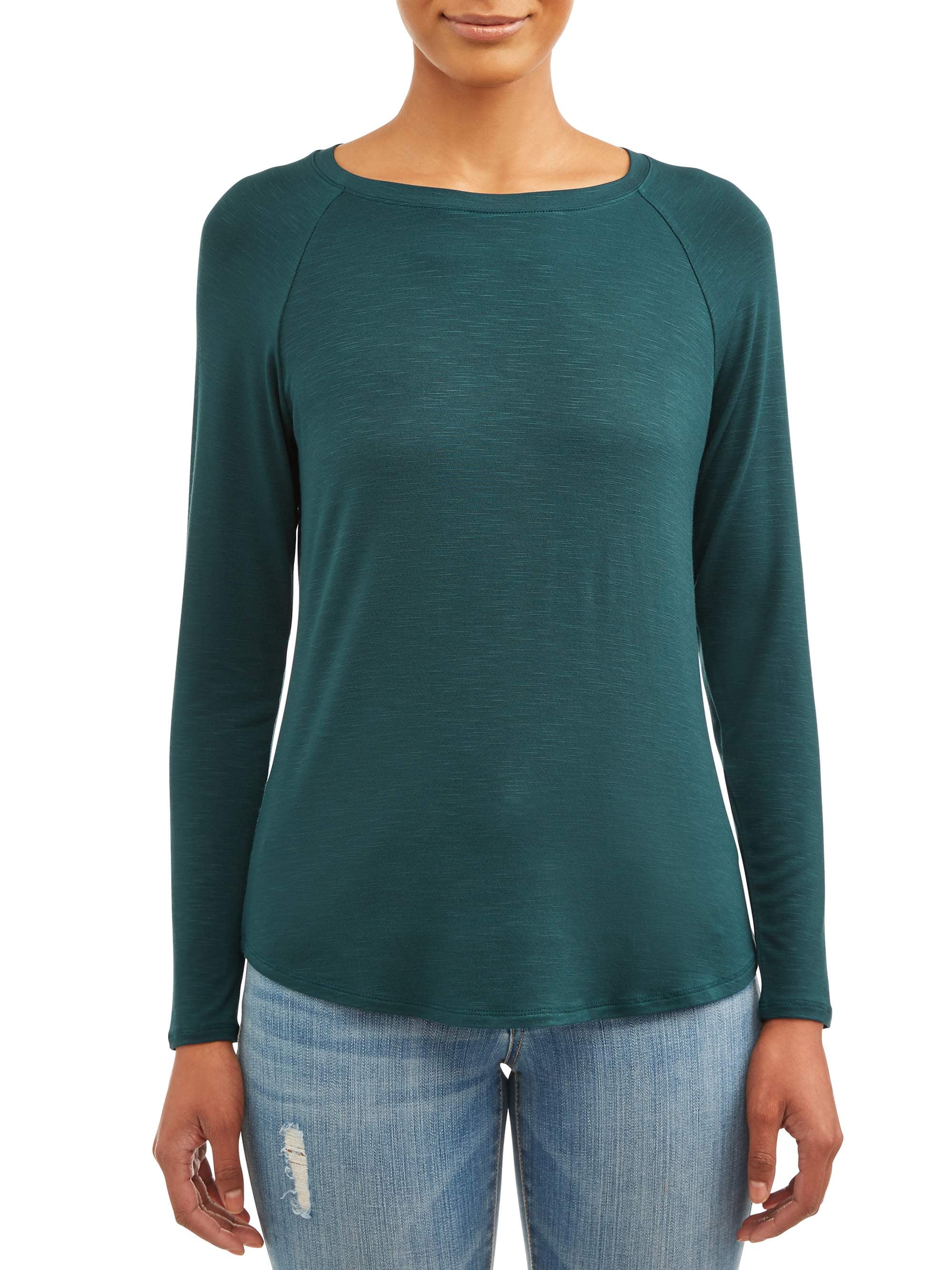 Time and Tru Women's Long Sleeve Raglan T-Shirt - Walmart.com