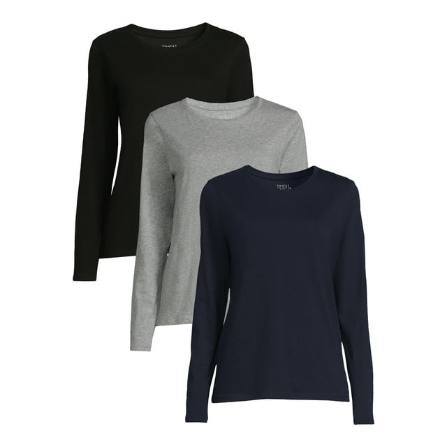 Time and Tru Women's Long Sleeve T-Shirt (3 Pack) - Walmart.com