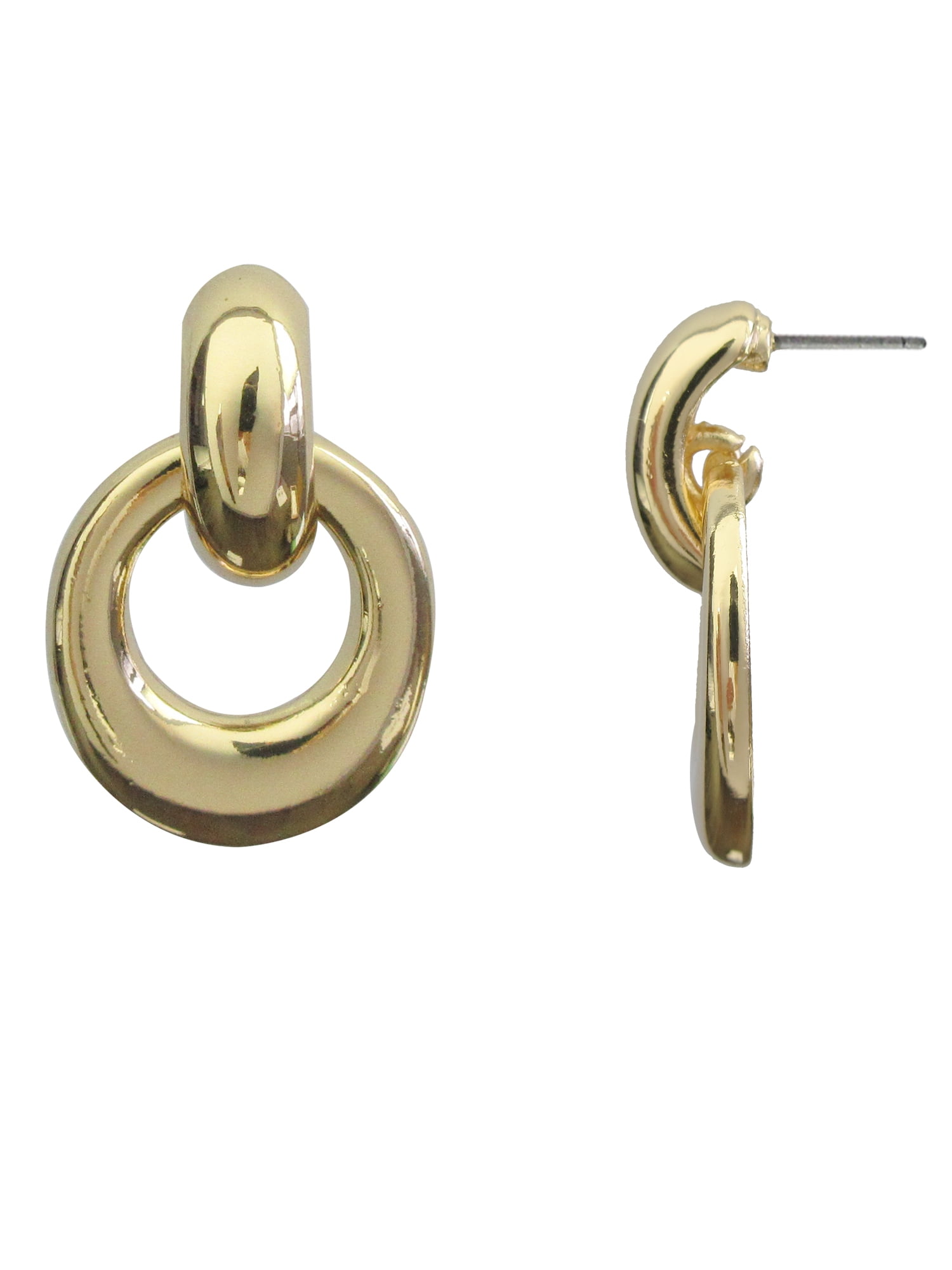 Time and Tru Women's Loop Drop Gold Earring Zinc Alloy/CZ - Walmart.com