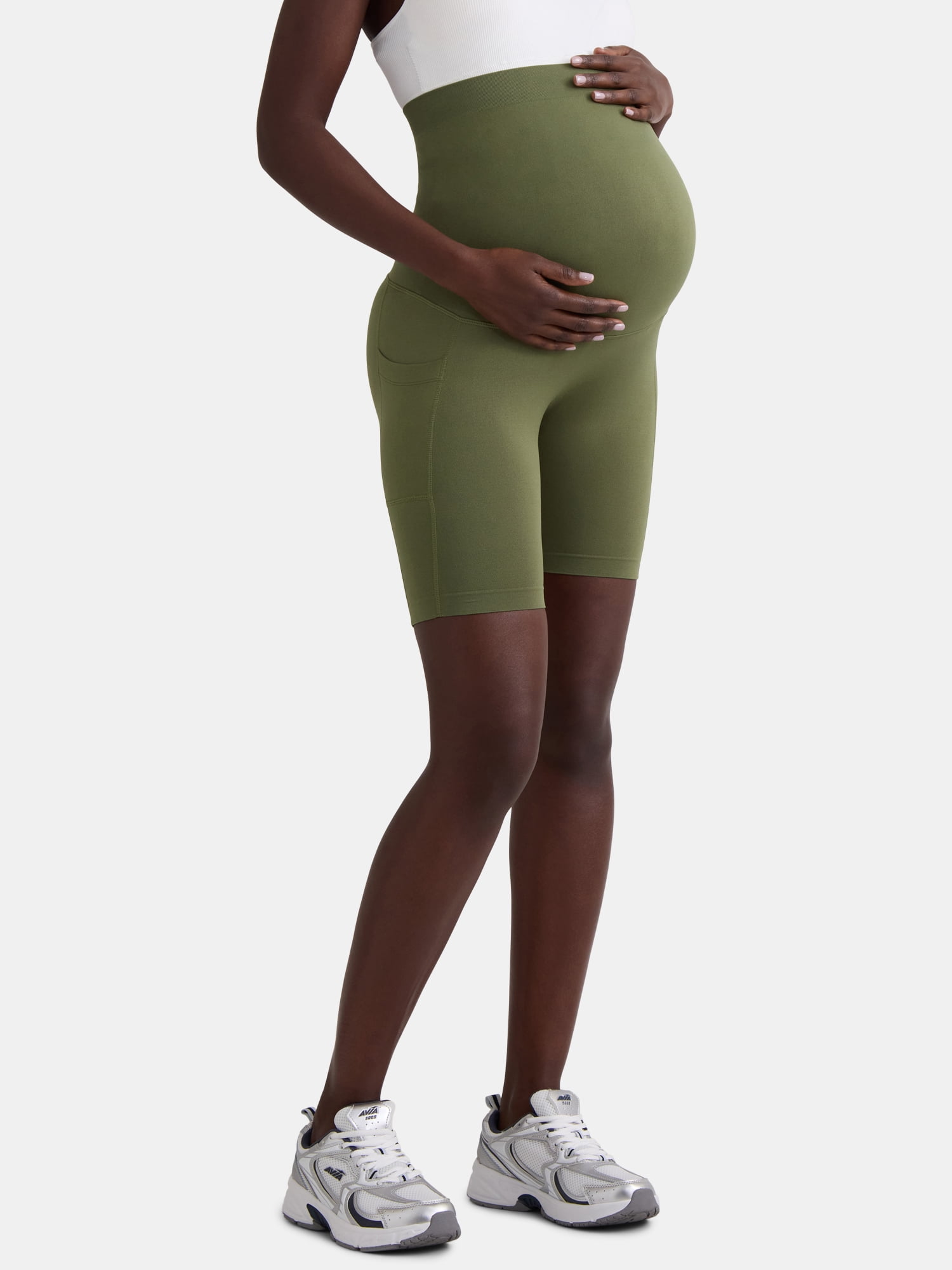 Time and Tru Women's Maternity Bike Shorts, Sizes S-XXL, High-Rise, 9 ...