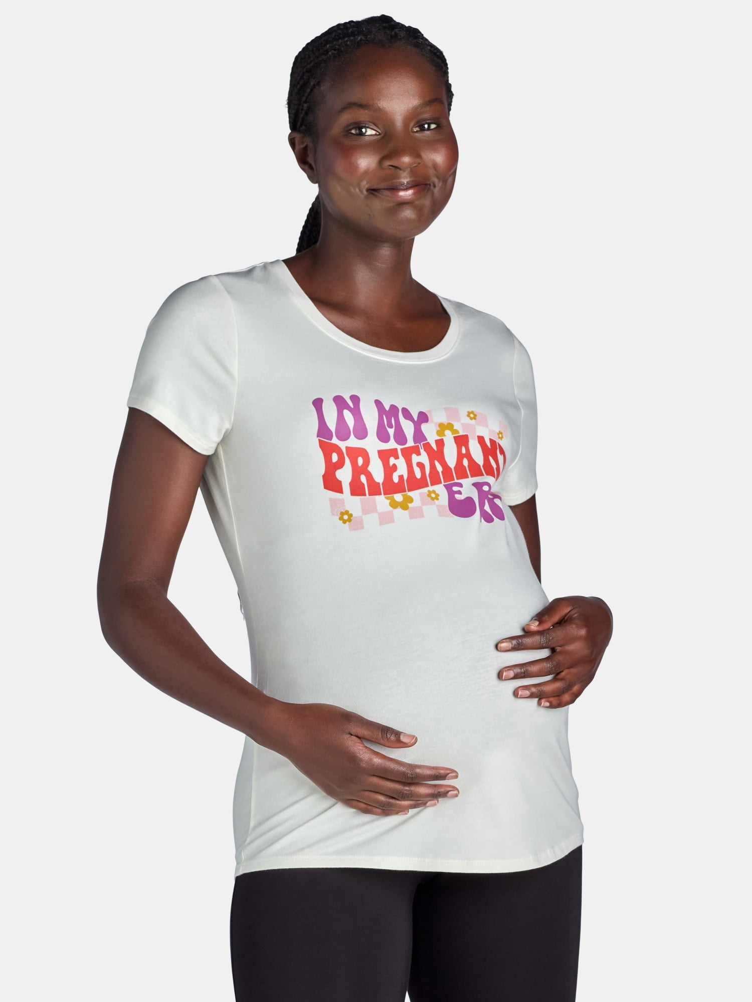 Time and Tru Women’s Maternity Graphic T-Shirt Sizes S XXL Crewneck ...