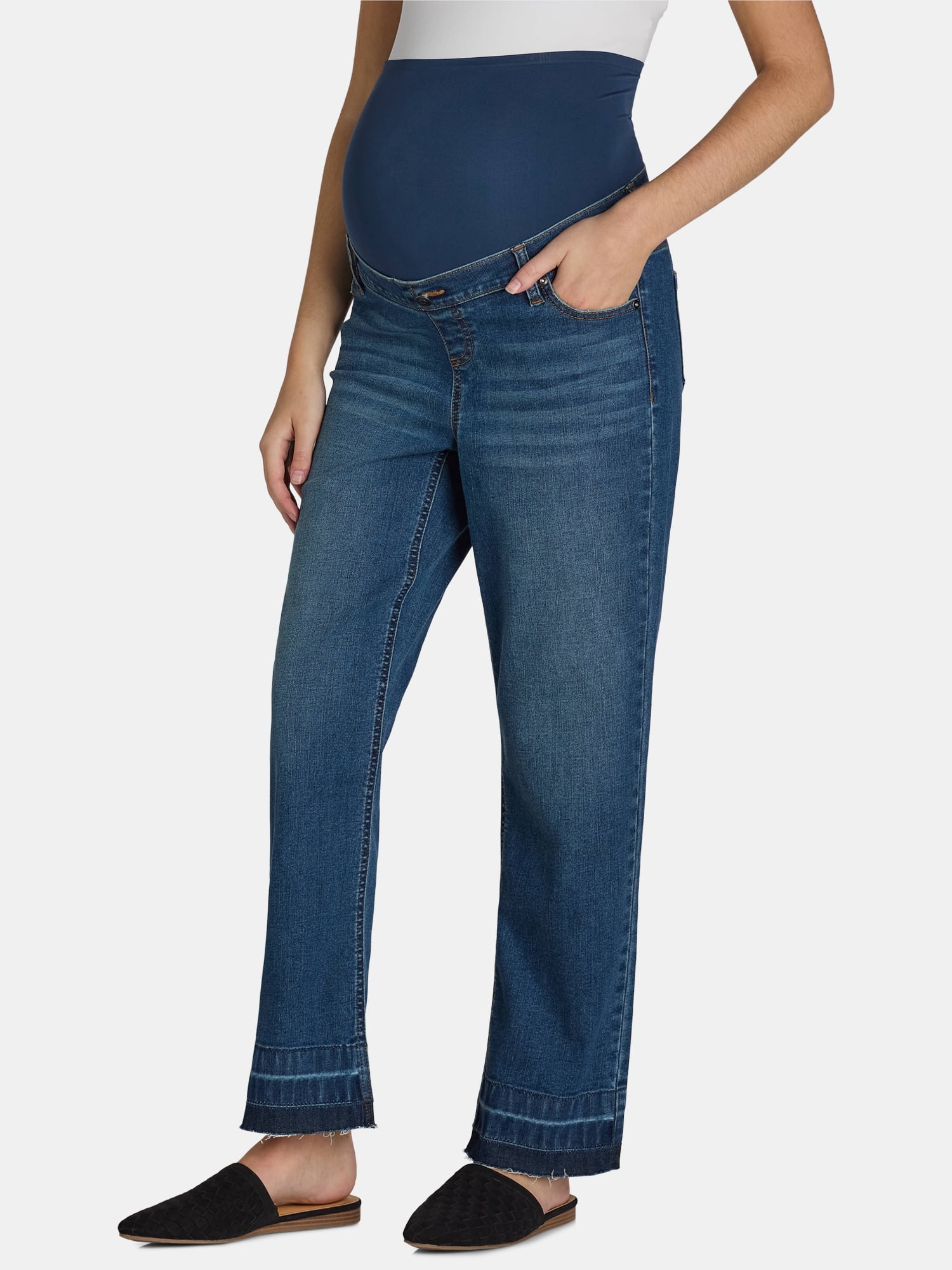 Time and Tru Women's Maternity Straight Leg Jeans, 27" Inseam, Sizes S ...