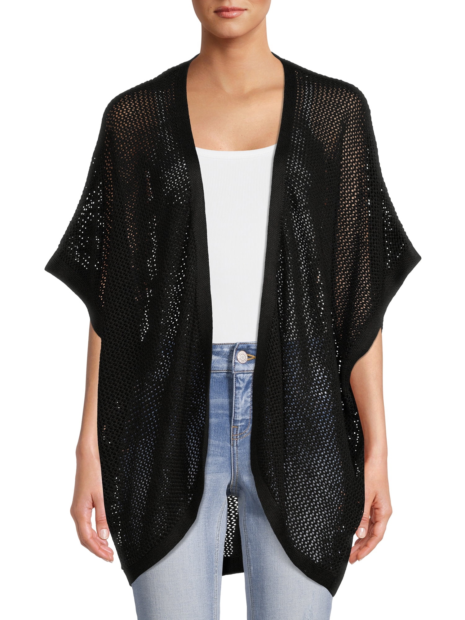 Time and Tru Women's Mesh Stitch Duster - Walmart.com