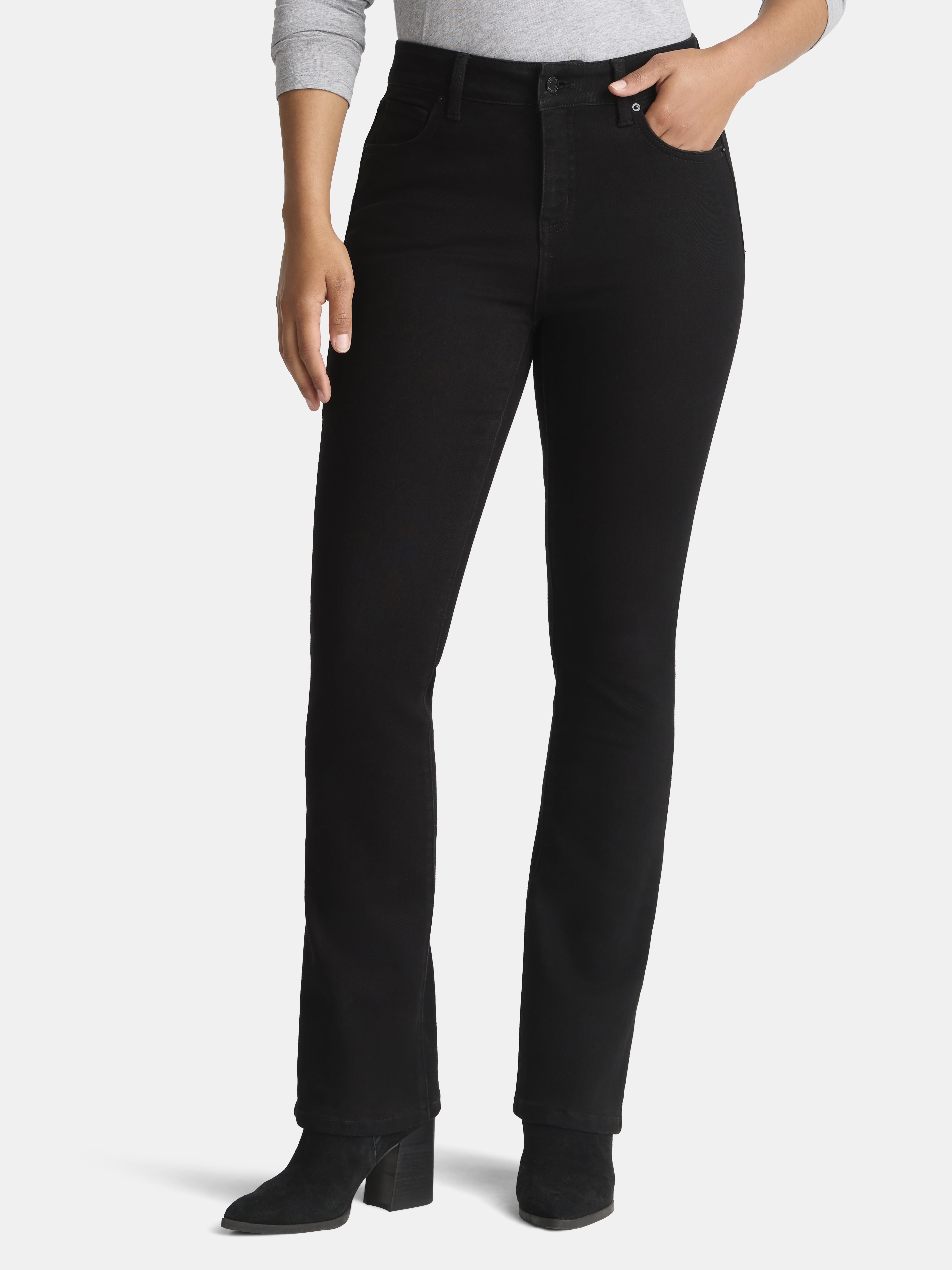 Time and Tru Women's Mid Rise Bootcut Jeans, Available in 30", 32", 34 ...