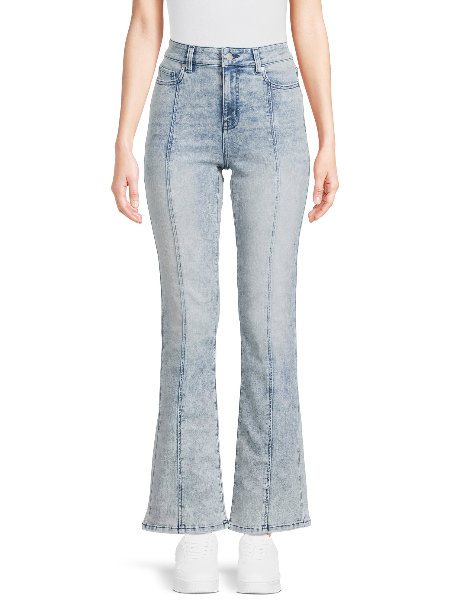 Time and Tru Women's Mid Rise Flare Jeans, 31" Inseam for Regular ...