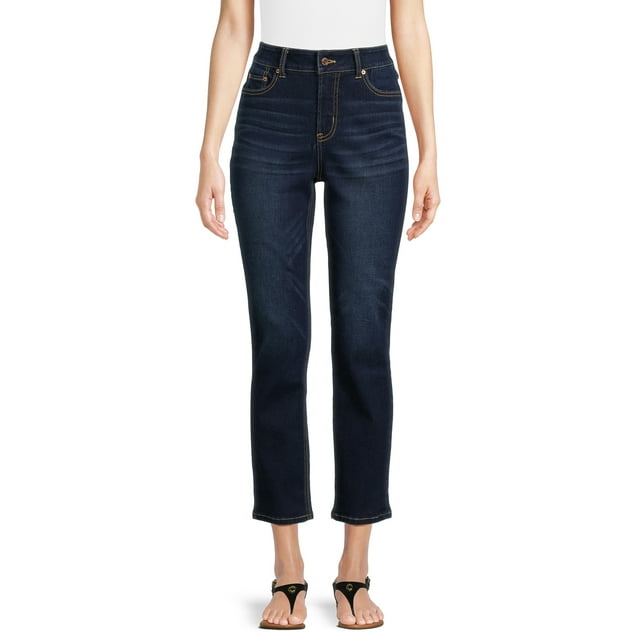 Time and Tru Women's Mid Rise Straight Leg Jeans, 29" Inseam - Walmart.com