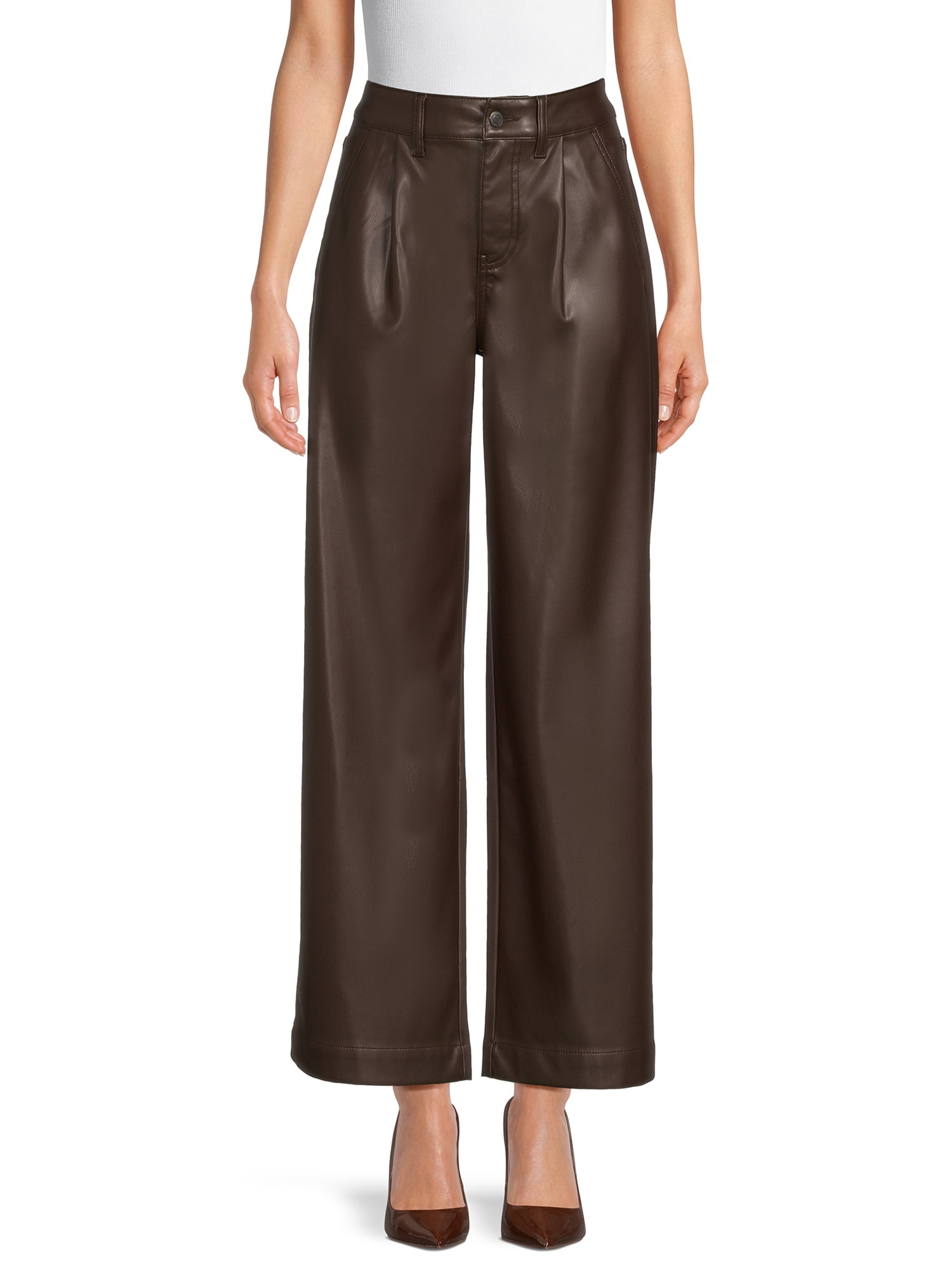 Time and Tru Women's Mid Rise Wide Leg Trouser Jeans, 31" Inseam ...