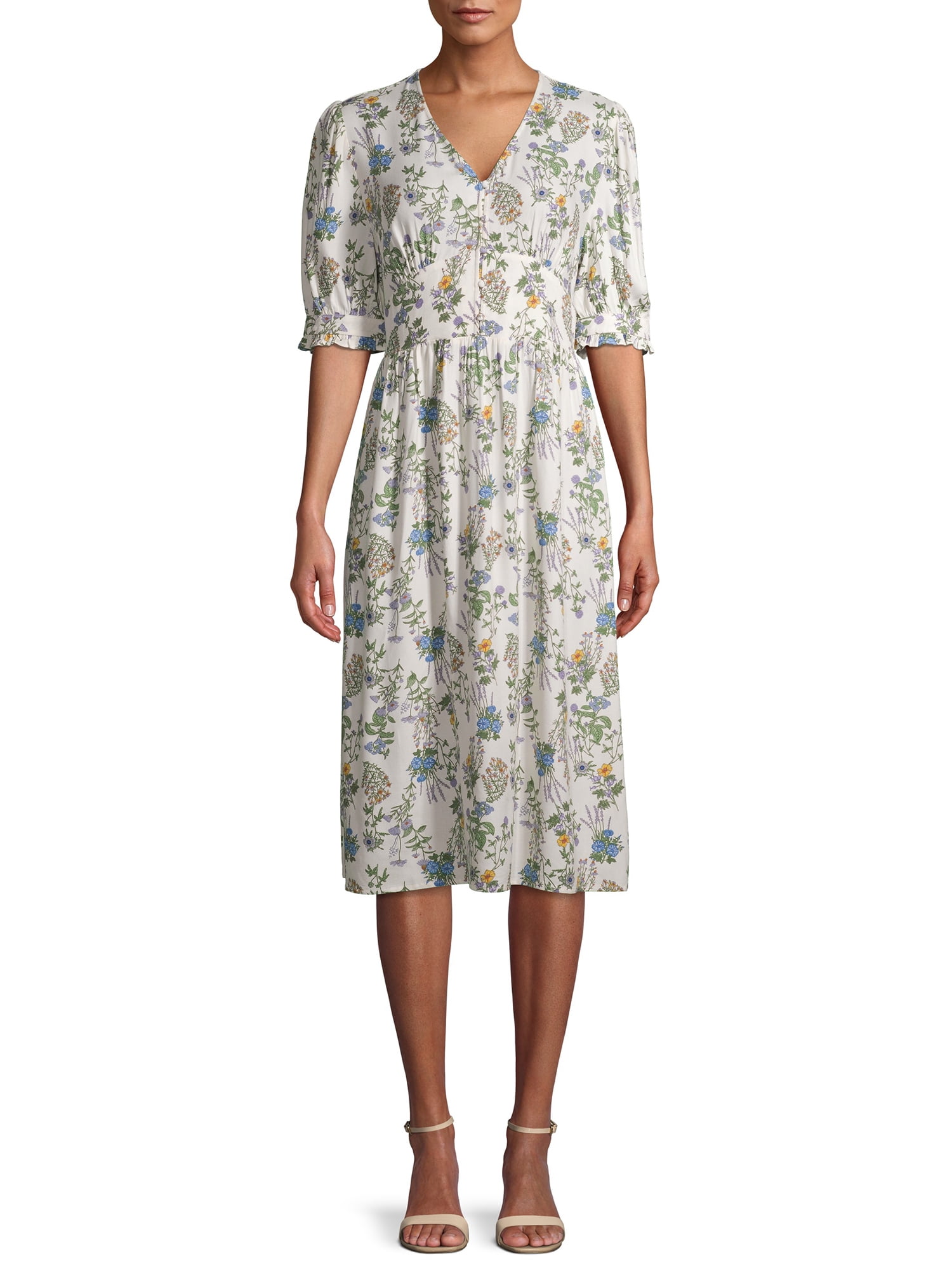 Time and Tru Women's Midi Dress - Walmart.com