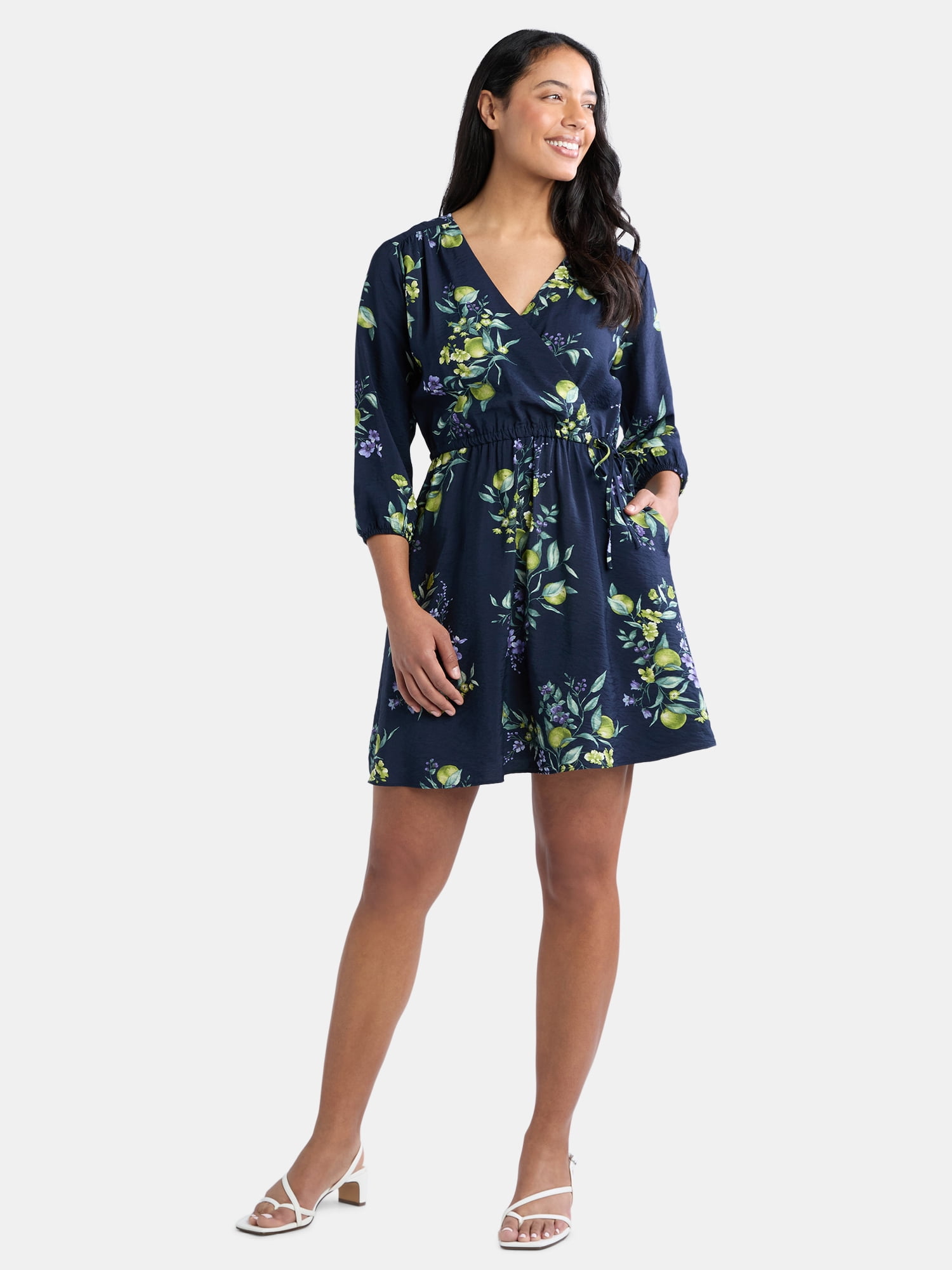 Time and Tru Women's Mini Wrap Dress, Sizes XS-XXXL - Walmart.com