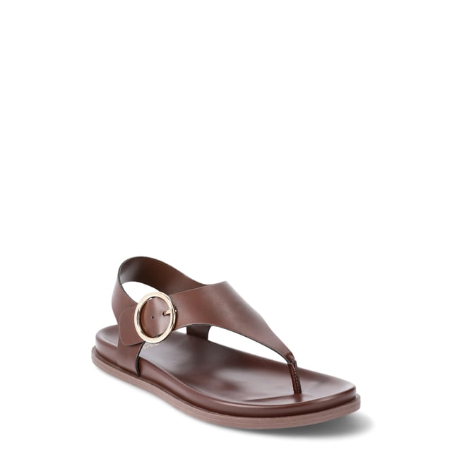 Time and Tru Women's Minimalist Buckle Sandals - Walmart.com
