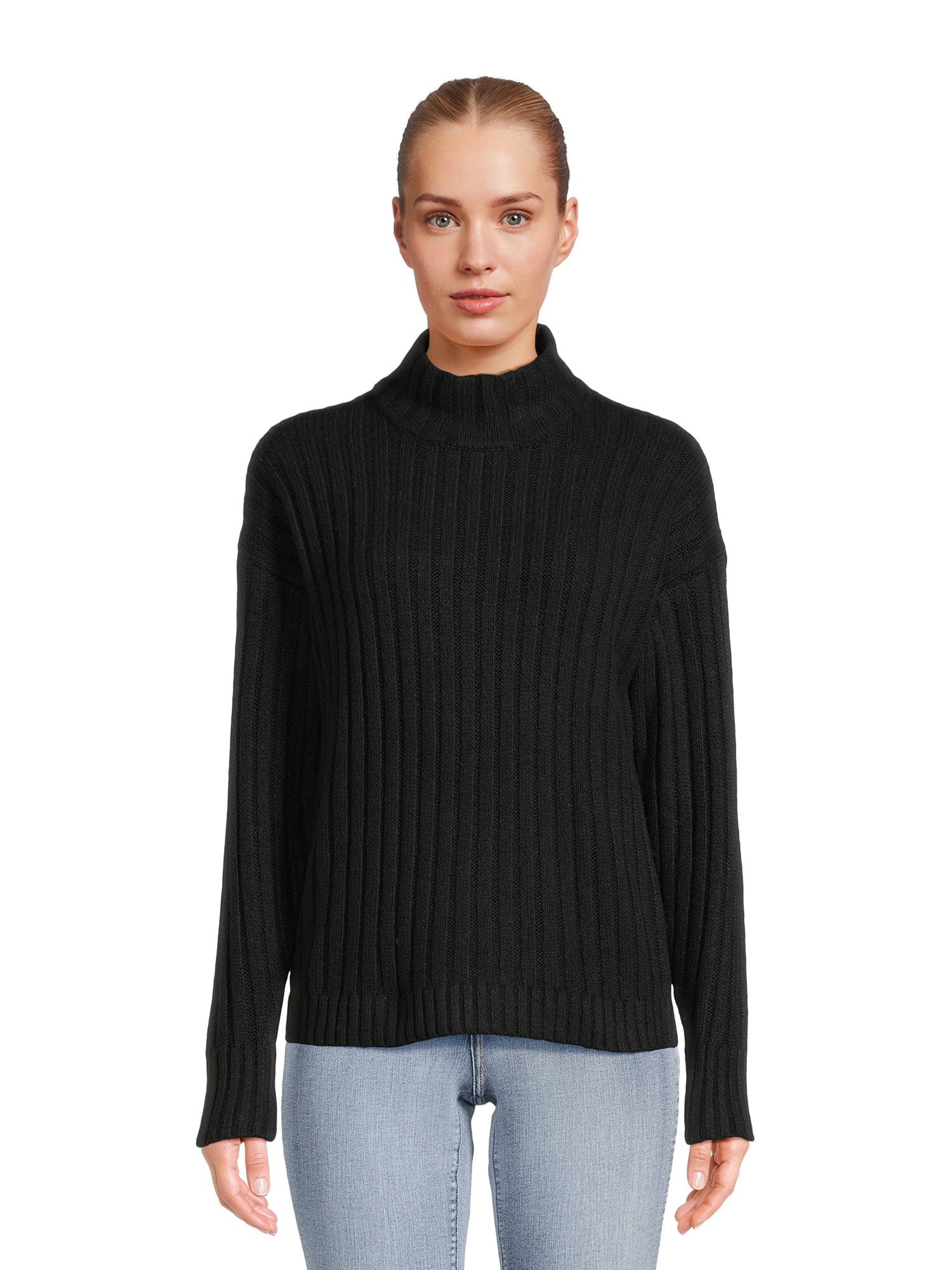 Time and Tru Women's Rib Knit Sweater - Walmart.com